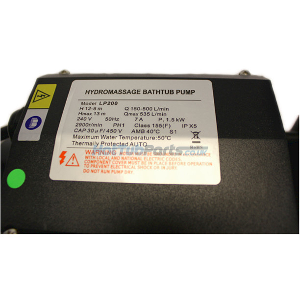 LX LP200 2hp 1 Speed Hot Tub Pump 2"x 2" | Hot Tub Parts